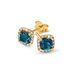 Tchibo - 585 Gold Ohrstecker Topas London Blue - wei&szlig;