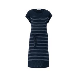 Tchibo - Jerseykleid mit Lochstickerei - Damen - Gr. L - dunkelblau/gestreift