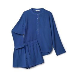 Tchibo - Musselin-Shorty-Pyjama-Set - Damen - Gr. 42 - dunkelblau