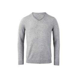 Tchibo - Cashmere-Pullover mit V-Ausschnitt - Herren - Gr. L - grau