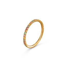 Tchibo - Gold-Ring mit farbigen Zirkonia - Damen - Gr. 19 - gold