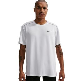 Nike Miler Dri-Fit UV Shortsleeve Bekleidung Herren wei&szlig; L