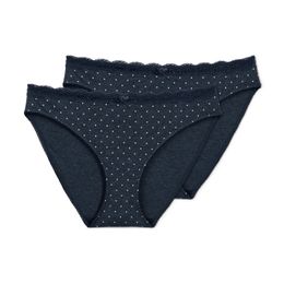 Tchibo - 2 Slips - Damen - Gr. M - dunkelblau/gepunktet