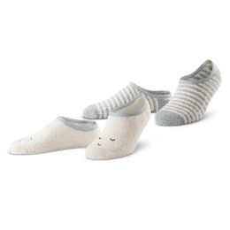 Tchibo - 2 Paar Hausschuhsocken - Damen - Gr. 35-38 - wei&szlig;/gestreift
