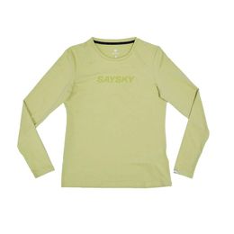 Saysky Logo Pace Long Sleeve Bekleidung Damen gr&uuml;n L