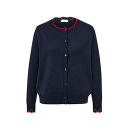 Tchibo - Feinstrick-Cardigan mit Wellenkante - Damen - Gr. XXL - dunkelblau