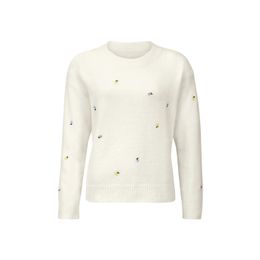 Tchibo - Bestickter Strickpullover - Damen - Gr. M - wei&szlig;