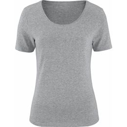 Vivance Damen T-Shirt, grau-meliert, schwarz, Gr&ouml;&szlig;e 36/38