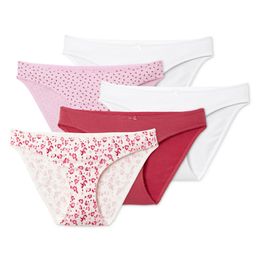 Tchibo - 5 Slips - Damen - Gr. M - wei&szlig;/print