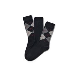 Tchibo - 3 Paar Socken - Herren - Gr. 41-43 - dunkelgrau/kariert