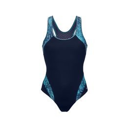Tchibo - Sport-Badeanzug - Damen - Gr. 48 - dunkelblau/print