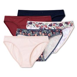 Tchibo - 5 Slips - Damen - Gr. XL - wei&szlig;/print