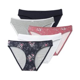 Tchibo - 5 Slips - Damen - Gr. L - dunkelblau/print