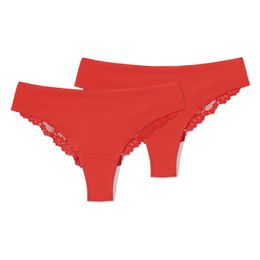 Tchibo - 2 Magic-Cut-Braziltangas - Damen - Gr. L - orange