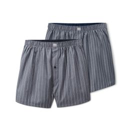 Tchibo - 2 Web-Boxershorts - Herren - Gr. S/4 - blaugrau/gestreift