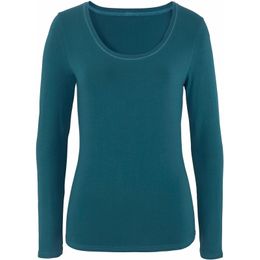 Vivance Damen Langarmshirt, petrol, schwarz, Gr&ouml;&szlig;e 44/46