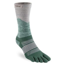 injinji Trail Midweight Crew Bekleidung Damen gr&uuml;n S