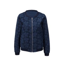 Tchibo - Blouson mit floraler Lochstickerei - Damen - Gr. 40 - dunkelblau