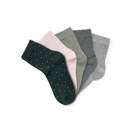 Tchibo - 5 Paar Socken - Damen - Gr. 35-38 - dunkelgrau/gepunktet