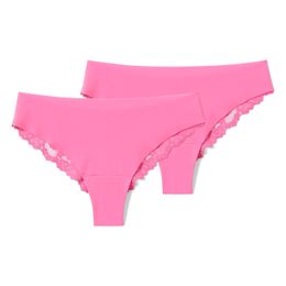 Tchibo - 2 Magic-Cut-Braziltangas - Damen - Gr. L - pink