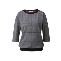 Tchibo - Sweatshirt mit 3/4-&Auml;rmeln - Damen - Gr. S - schwarz/kariert