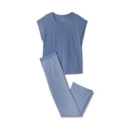 Tchibo - Pyjama-Set - Damen - Gr. M - blau/gestreift