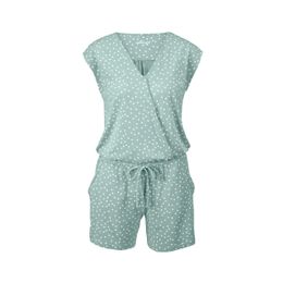 Tchibo - Jumpsuit-Pyjama - Damen - Gr. L - wei&szlig;/gepunktet
