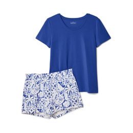 Tchibo - Shorty-Pyjama-Set - Damen - Gr. XS - dunkelblau/print