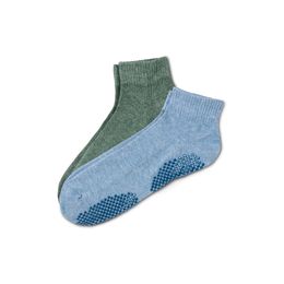 Tchibo - 2 Paar Yogasocken - Damen - Gr. 35-38 - dunkelgr&uuml;n