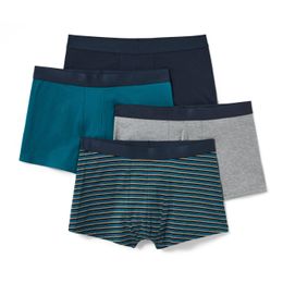 Tchibo - 4 Slipboxer - Herren - Gr. S/4 - hellgrau/gestreift