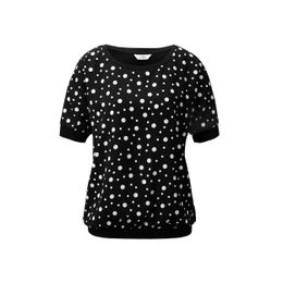 Tchibo - Halbarm-Shirt mit Fledermaus&auml;rmeln - Damen - Gr. S - schwarz/gepunktet