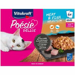 Vitakraft Po&eacute;sie D&eacute;li Gel&eacute;e Meat&Fish MSC Katzen-Nassfutter ohne Zuckerzusatz 6x85g