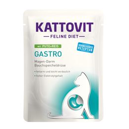 Kattovit Gastro Pute und Reis Katzen-Nassfutter Magen-Darm 24x85g