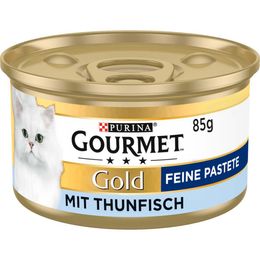 Gourmet Gold Feine Pastete mit Thunfisch Katzen-Nassfutter ohne k&uuml;nstliche Farbstoffe 24x85g