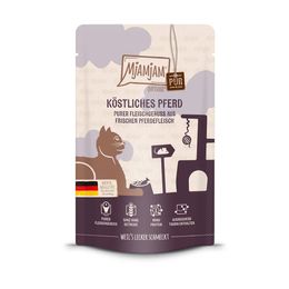 MjAMjAM Quetschie - purer Fleischgenuss - k&ouml;stliches Pferd pur Katzen-Nassfutter getreidefrei 48x125g