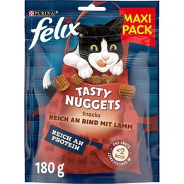 FELIX Tasty Nuggets Rind und Lamm Katzensnacks ohne Zuckerzusatz 180g