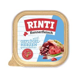 Rinti Kennerfleisch mit Gefl&uuml;gelherzen Hunde-Nassfutter getreidefrei 18x300g