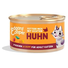 Edgard & Cooper St&uuml;ckchen in So&szlig;e Freilaufhuhn Katzen-Nassfutter getreidefrei 6x85g