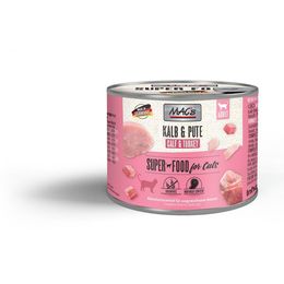 MAC's Cat Fleischmen&uuml; Kalb und Pute Katzen-Nassfutter getreidefrei 6x200g