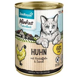 ZooRoyal Minkas Naturkost Huhn mit Kartoffeln Katzen-Nassfutter getreidefrei 6x400g
