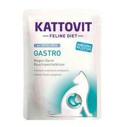 Kattovit Gastro Ente + Reis Katzen-Nassfutter Di&auml;t-Alleinfuttermittel 24x85g