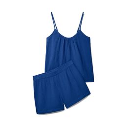 Tchibo - Musselin-Shorty-Pyjama-Set - Damen - Gr. 36 - dunkelblau