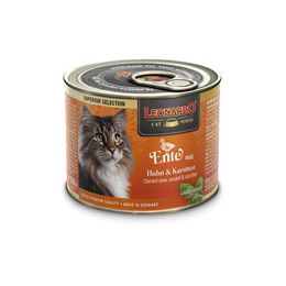 Leonardo Ente mit Huhn & Karotten Katzen-Nassfutter getreidefrei 6x200g