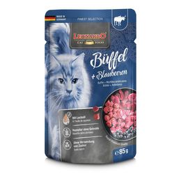 Leonardo Finest Selection B&uuml;ffel und Blaubeeren Katzen-Nassfutter ohne Zuckerzusatz 16x85g