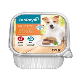 ZooRoyal Pastete Huhn mit Pute und Naturreis Hunde-Nassfutter ohne Zuckerzusatz 9x300g