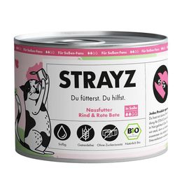 STRAYZ BIO Rind & Rote Beete in So&szlig;e Katzen-Nassfutter Bio-Nassfutter 6x200g