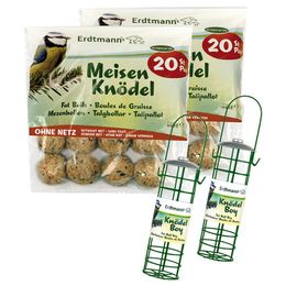 Erdtmann's 40 Meisenkn&ouml;del ohne Netz + 2 Kn&ouml;delboy Futterspender Wildvogelfutter