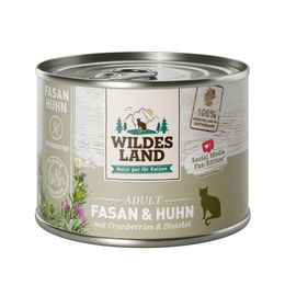WILDES LAND Fasan und Huhn mit Cranberries Katzen-Nassfutter getreidefrei 6x200 g