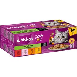 whiskas TASTY MIX Pouch Multipack in Sauce Katzen-Nassfutter mit Gem&uuml;se 60x85g