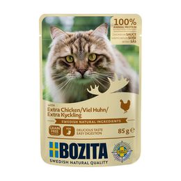Bozita H&auml;ppchen in So&szlig;e mit viel Huhn Katzen-Nassfutter getreidefrei 12x85g